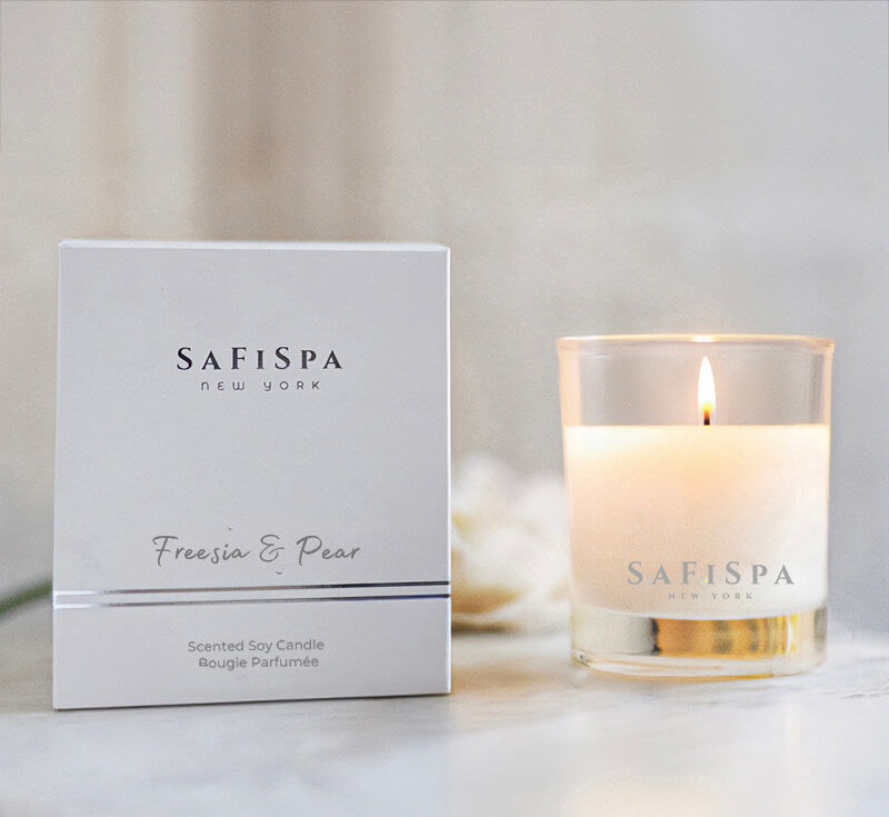 Freesia & Pear Candle | Luxurious Soy Scented Candle - SaFiSpa – SAFISPA